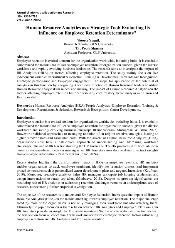 (PDF) "Human Resource Analytics as a Strategic Tool: Evaluating Its ...