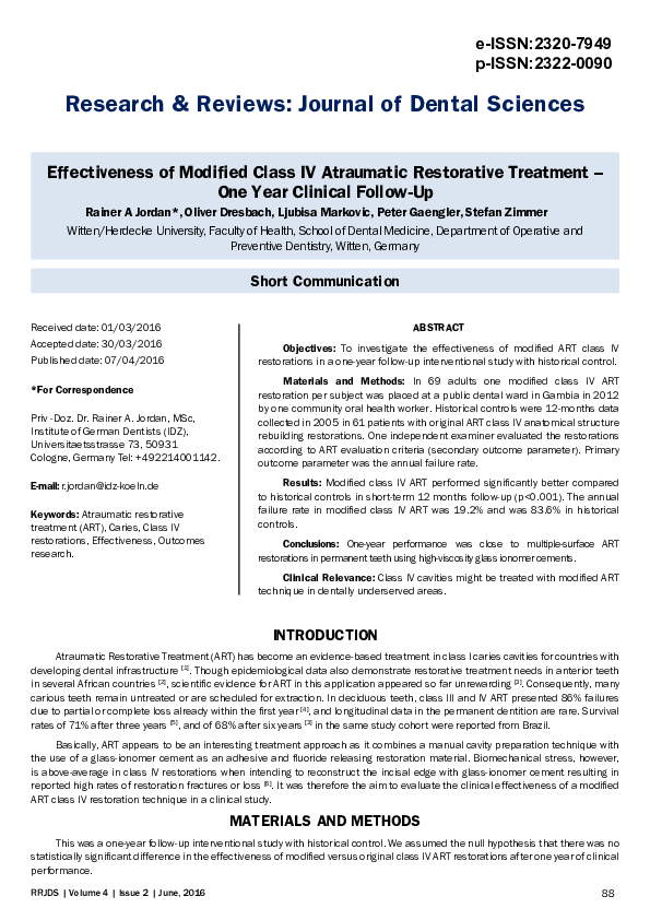 (PDF) Effectiveness of Modified Class IV Atraumatic Restorative ...