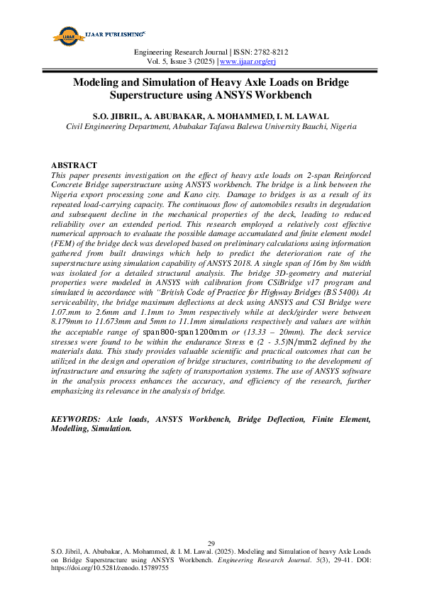 (PDF) Modeling and Simulation of Heavy Axle Loads on Bridge ...