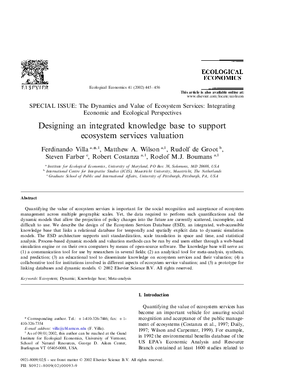 (PDF) Designing an integrated knowledge base to support ecosystem ...
