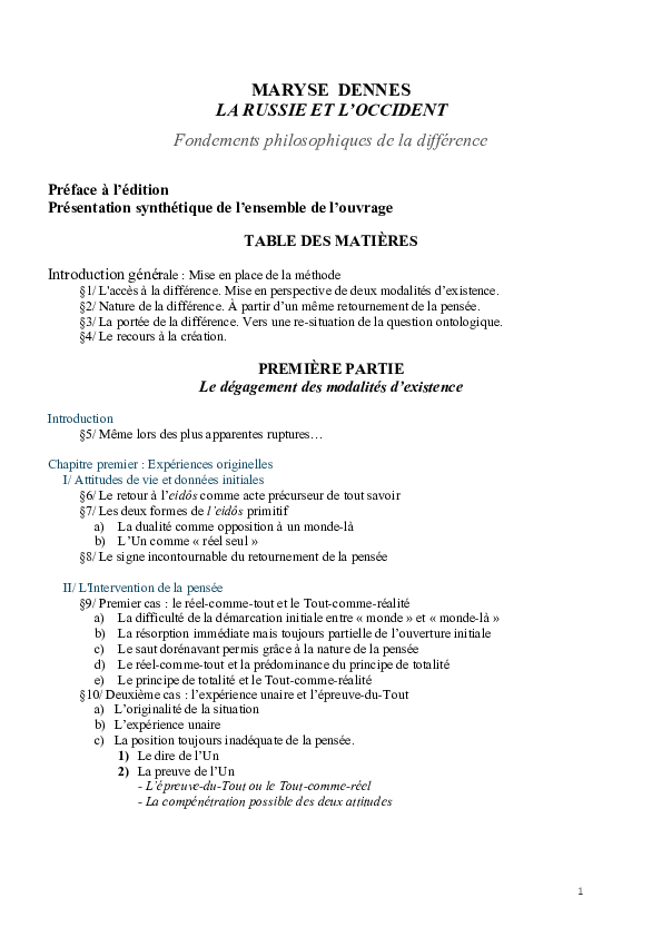 (PDF) .DENNES Russie Ocident Fondement de la difference Préface ...