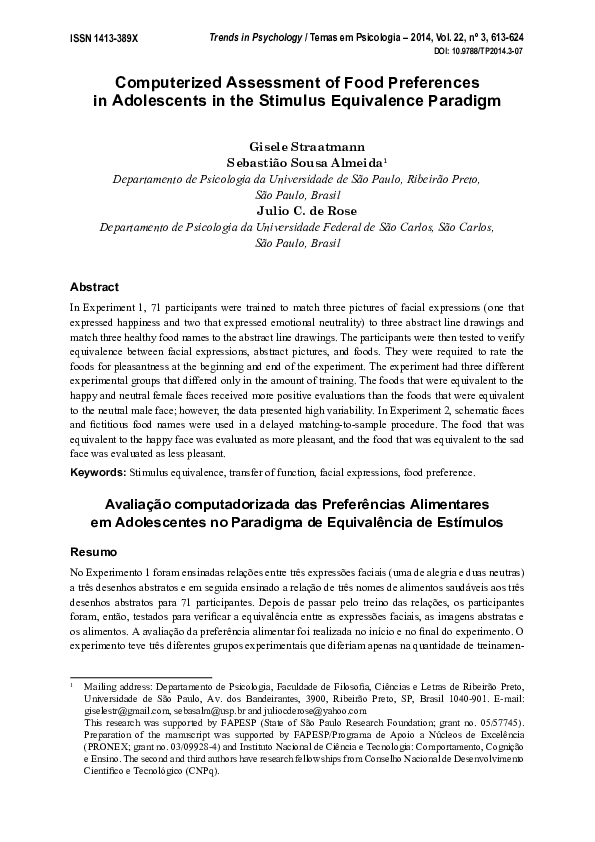 (PDF) Computerized assessment of food preferences in adolescents in the ...