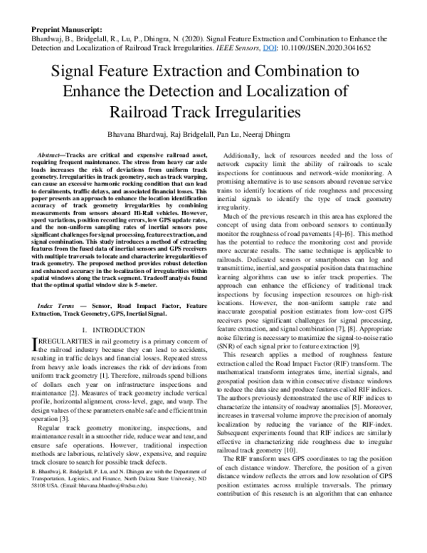 (PDF) Signal Feature Extraction and Combination to Enhance the ...