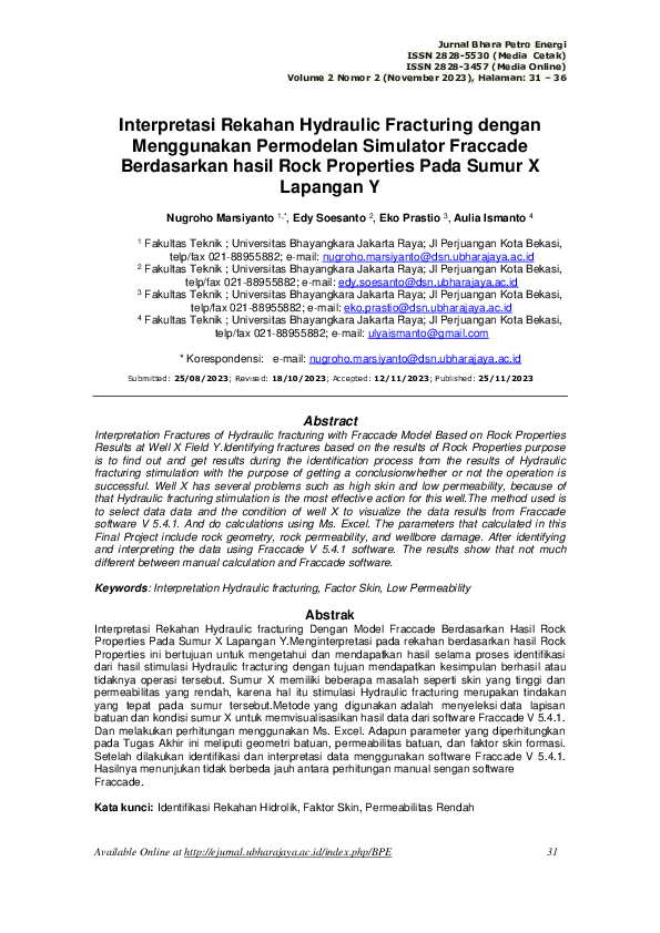 (PDF) Interpretasi Rekahan Hydraulic Fracturing dengan Menggunakan ...