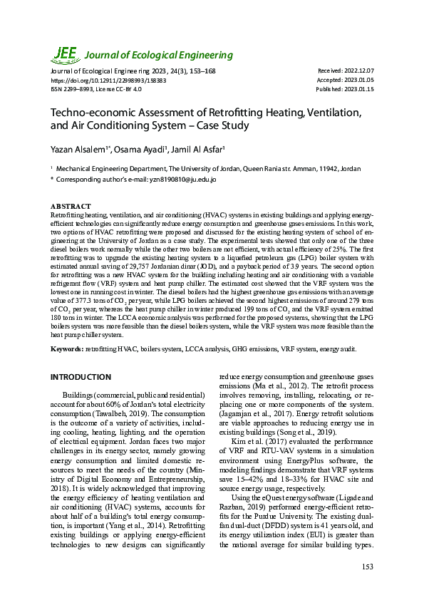 (PDF) Techno-Economic Assessment of Retrofitting Heating, Ventilation ...