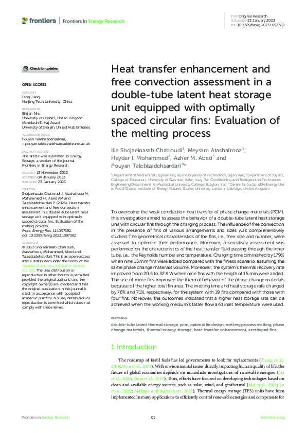 (PDF) Heat transfer enhancement and free convection assessment in a ...