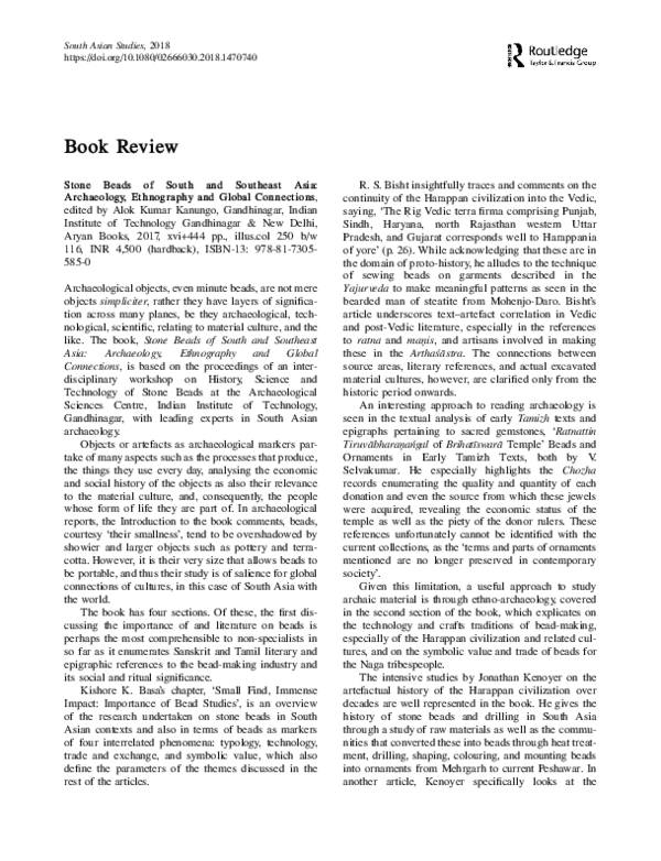 (PDF) Stone Beads of South and Southeast Asia: Archaeology, Ethnography ...