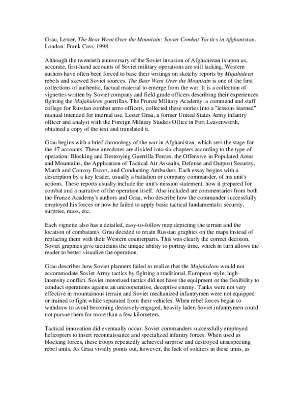 (PDF) The Bear Went Over the Mountain
