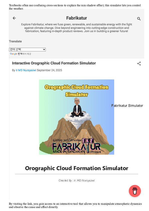 (PDF) Interactive Orographic Cloud Formation