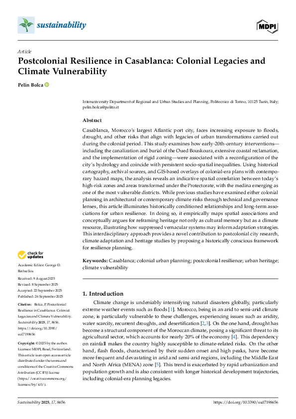 (PDF) Postcolonial Resilience in Casablanca: Colonial Legacies and ...