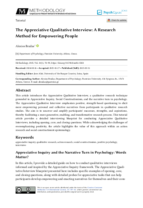 (PDF) The Appreciative Qualitative Interview: A Research Method for ...