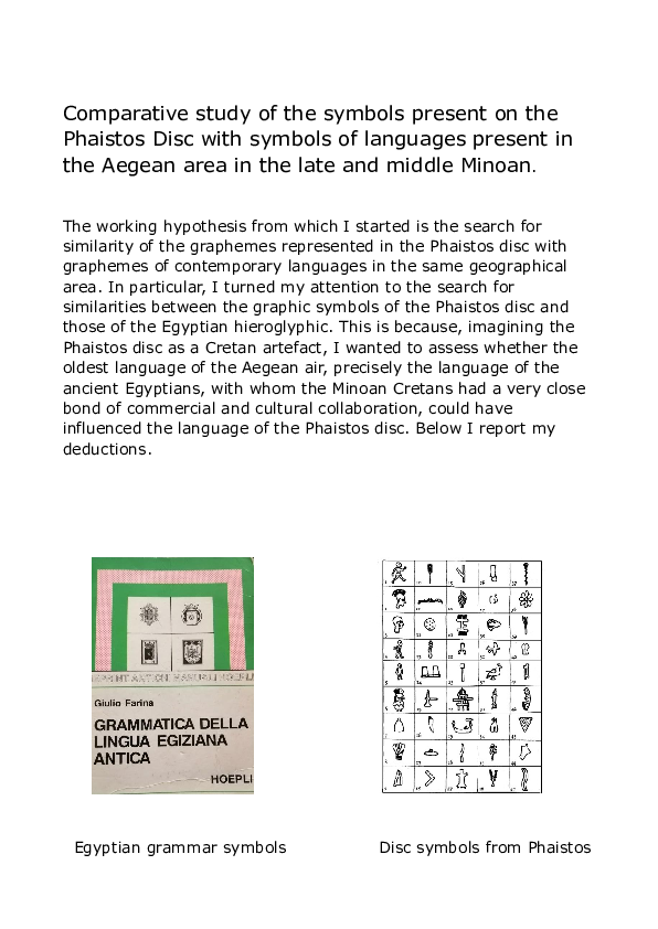(PDF) Comparative study of the symbols present on the Phaistos Disc ...