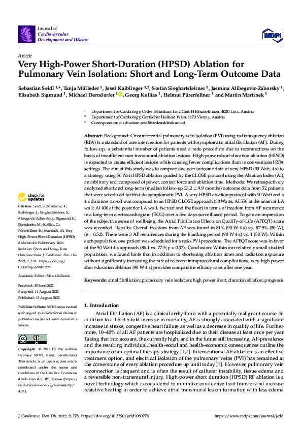 (PDF) Very High-Power Short-Duration (HPSD) Ablation for Pulmonary Vein ...