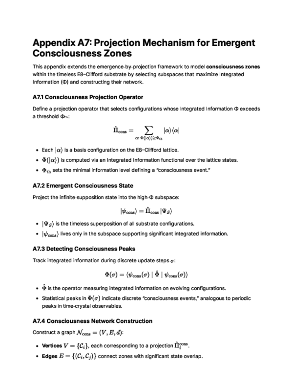 (PDF) Projection Mechanism for Emergent Consciousness Zones