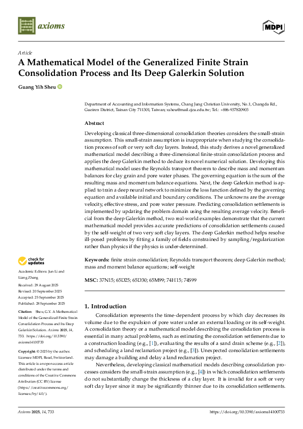 (PDF) A Mathematical Model of the Generalized Finite Strain ...