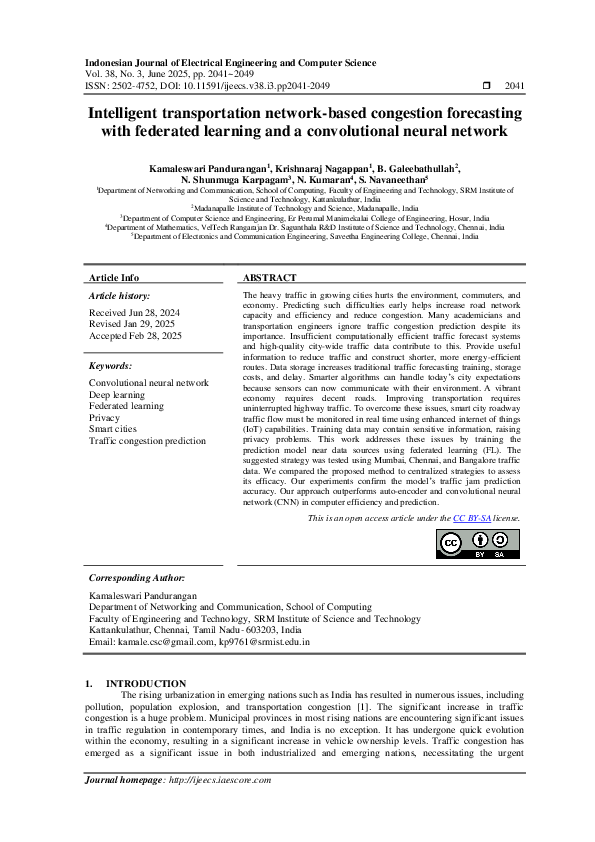 (PDF) Intelligent transportation network-based congestion forecasting with federated learning ...