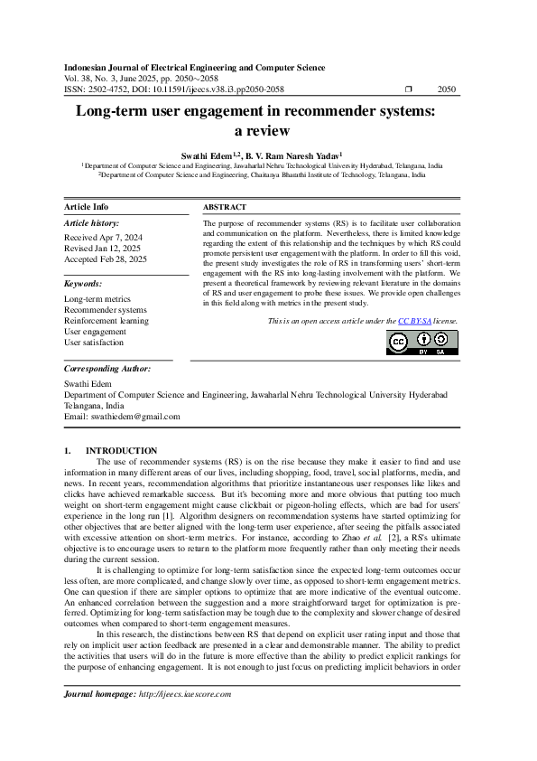 (PDF) Long-term user engagement in recommender systems: a review