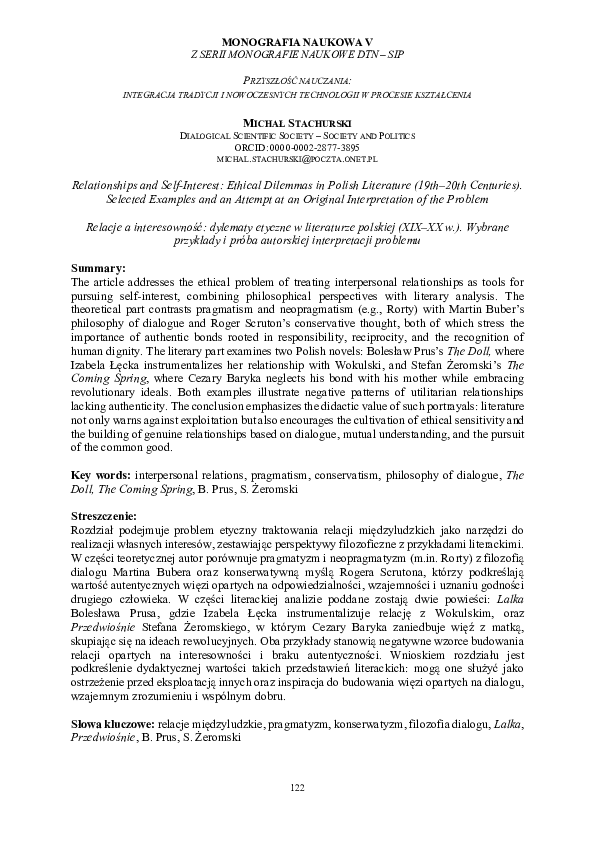 (PDF) Relationships and Self-Interest: Ethical Dilemmas in Polish ...