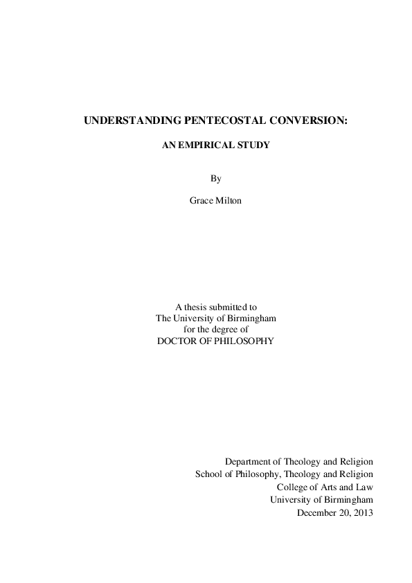 (PDF) Understanding Pentecostal conversion: an empirical study