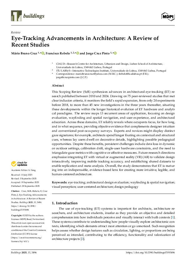 (PDF) Eye-Tracking Advancements in Architecture: A Review of Recent Studies