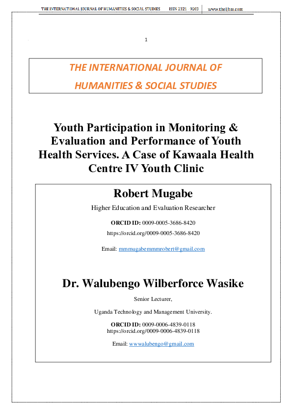 (PDF) Youth Participation in Monitoring & Evaluation and Performance of ...