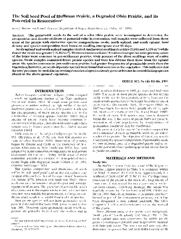 (PDF) The soil seed pool of Huffman Prairie, a degraded Ohio prairie ...