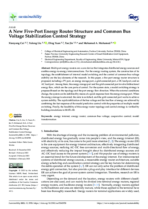 (PDF) A New Five-Port Energy Router Structure and Common Bus Voltage ...