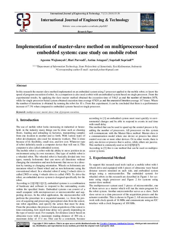 (PDF) Implementation of master-slave method on multiprocessor-based embedded system: case study ...