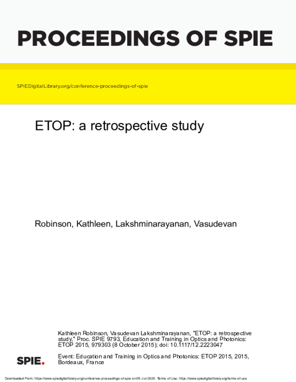 (PDF) ETOP: a retrospective study
