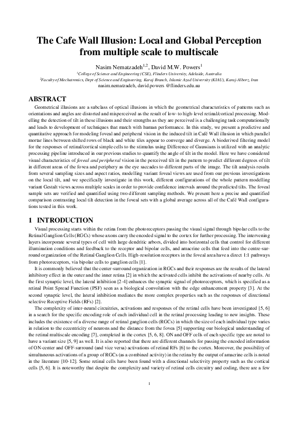 (PDF) The Cafe Wall Illusion: Local and Global Perception from multiple ...