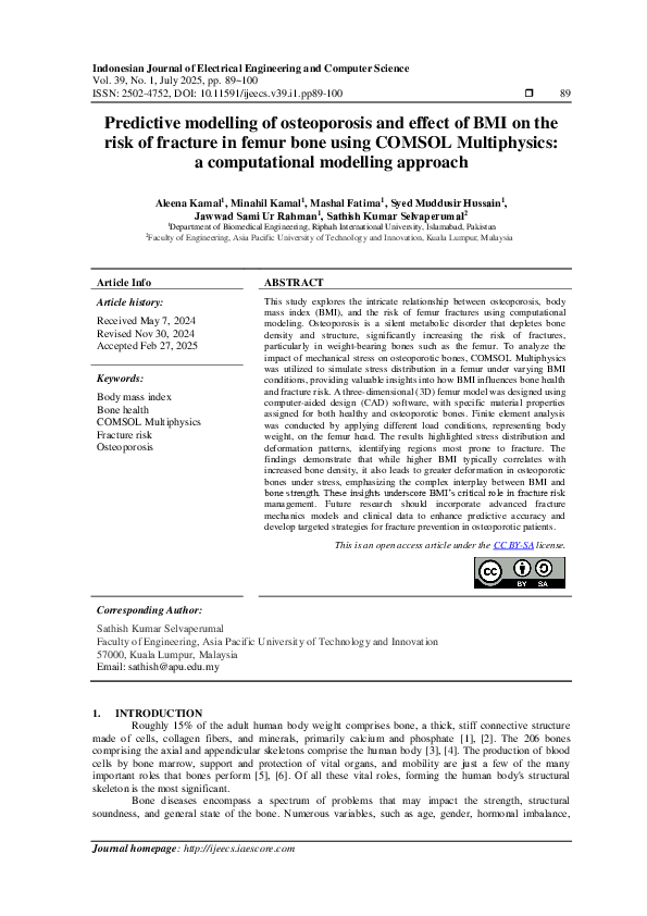 (PDF) Predictive modelling of osteoporosis and effect of BMI on the ...