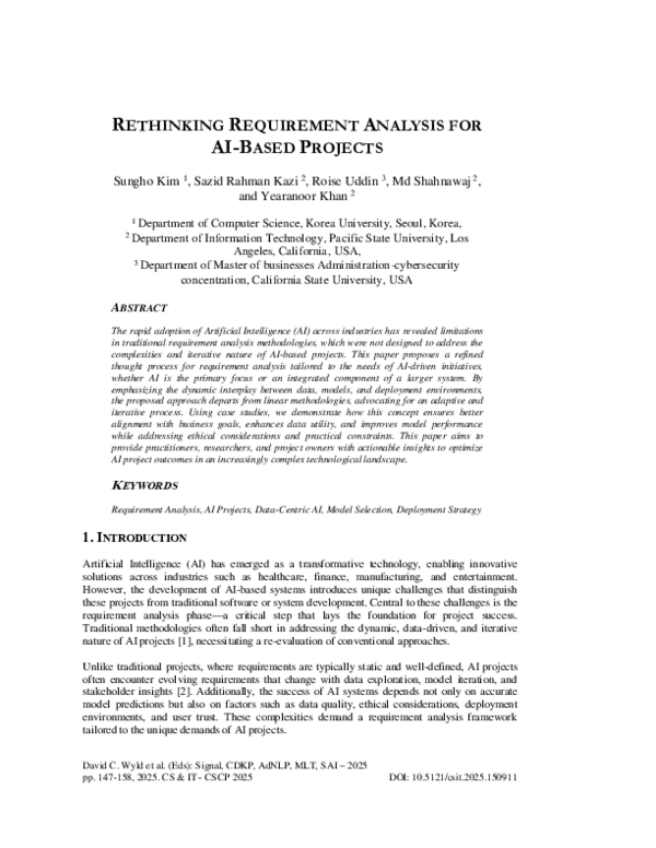 (PDF) RETHINKING REQUIREMENT ANALYSIS FOR AI-BASED PROJECTS