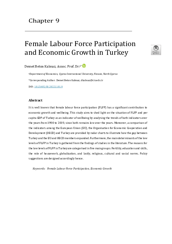 (PDF) Female Labour Force Participation and Economic Growth in Turkey