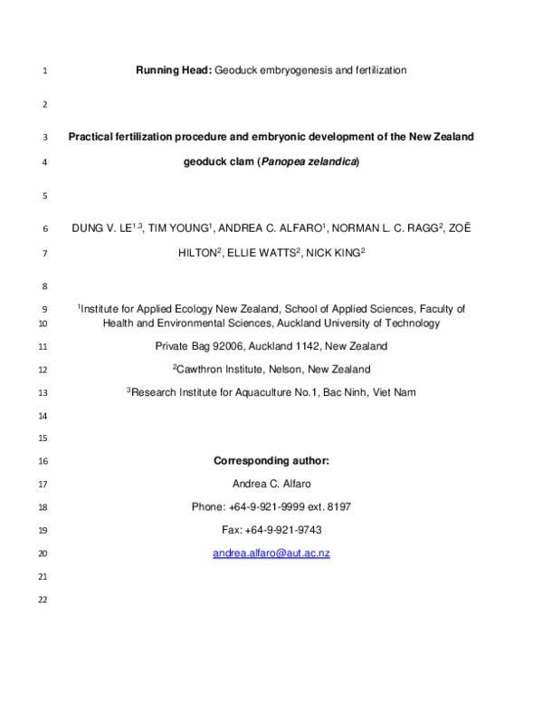 (PDF) Practical fertilization procedure and embryonic development of ...