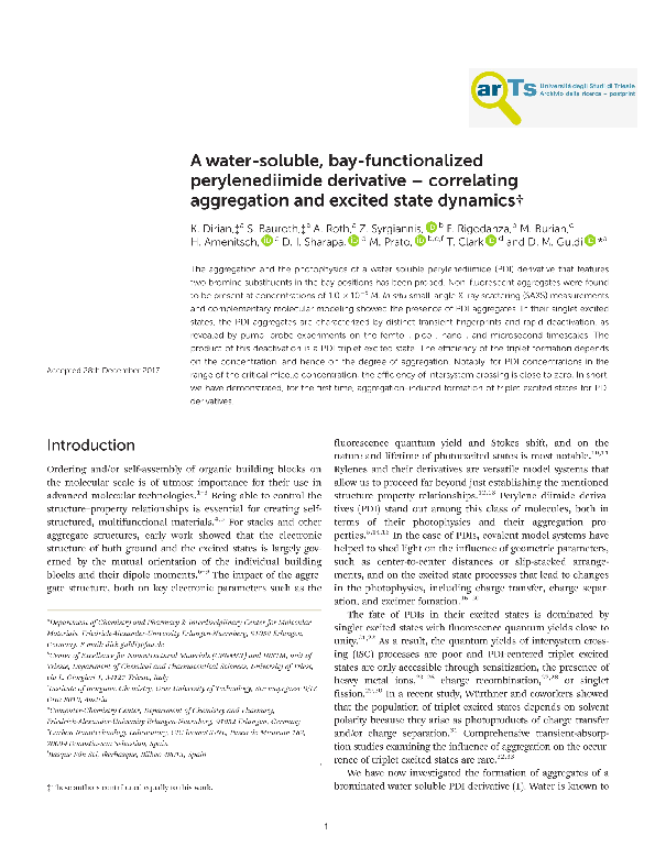 (PDF) A water-soluble, bay-functionalized perylenediimide derivative ...