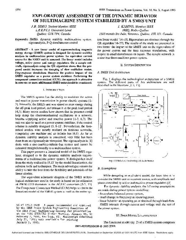 (PDF) Exploratory assessment of the dynamic behavior of multimachine ...