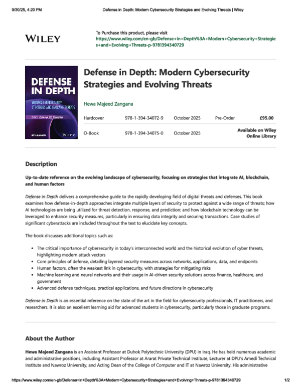 (PDF) Defense in Depth: Modern Cybersecurity Strategies and Evolving ...