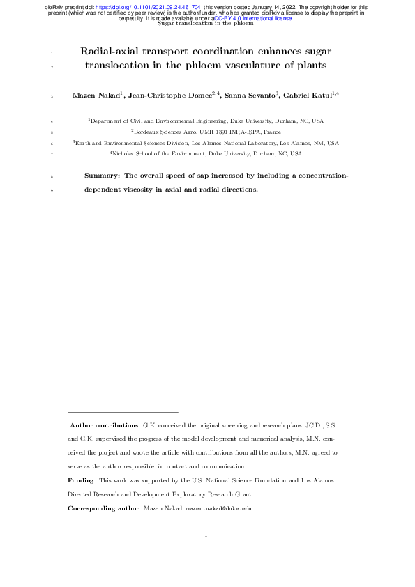 (PDF) Radial-axial transport coordination enhances sugar translocation ...