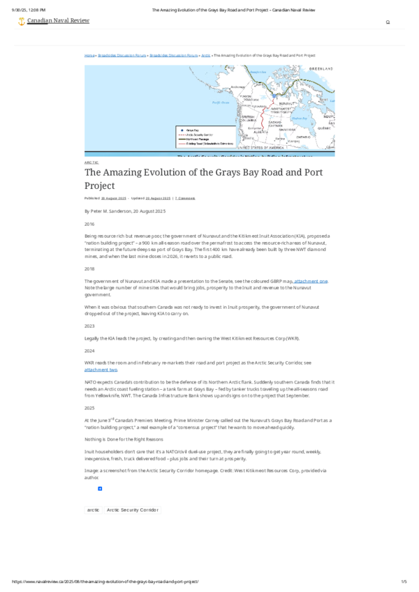 (PDF) The Amazing Evolution of the Grays Bay Road and Port Project