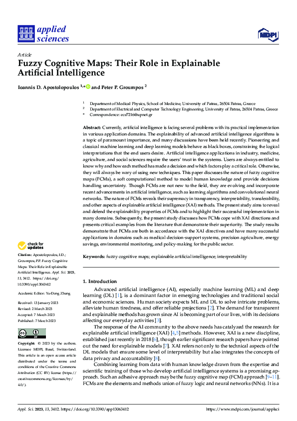 (PDF) Fuzzy Cognitive Maps: Their Role in Explainable Artificial ...