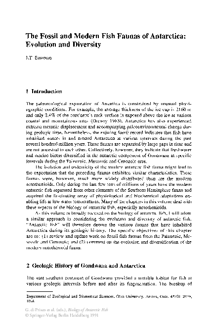 (PDF) The Fossil and Modern Fish Faunas of Antarctica: Evolution and Diversity