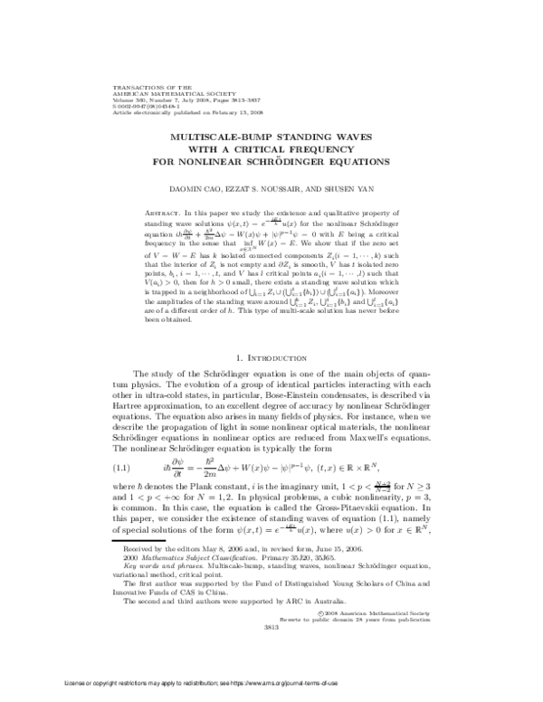 (PDF) Multiscale-bump standing waves with a critical frequency for ...