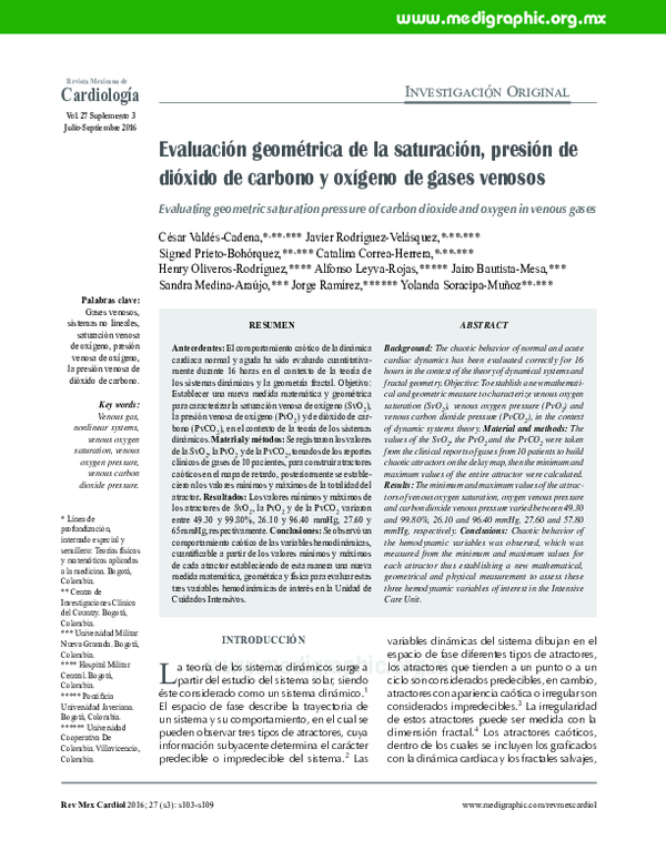 (PDF) Evaluación geométrica de la saturación, presión de dióxido de ...