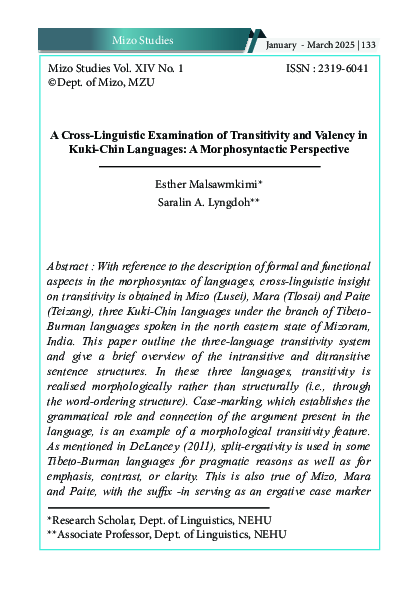(PDF) A Cross-Linguistic Examination of Transitivity and Valency in ...