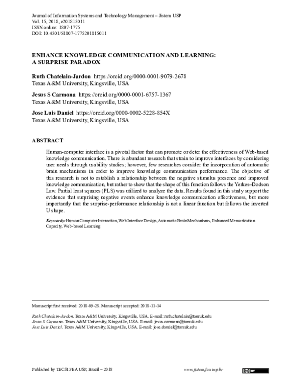 (PDF) Enhance Knowledge Communication and Learning: A Surprise Paradox