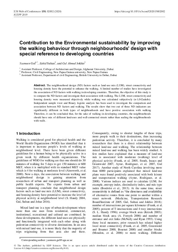 (PDF) Contribution to the Environmental sustainability by improving the ...