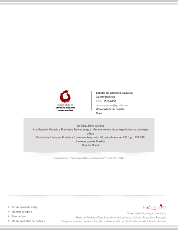 (PDF) Ana Gabriela Macedo e Francesca Rayner (orgs.) - Género, cultura ...