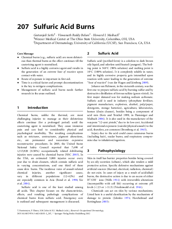 (PDF) Sulfuric Acid Burns