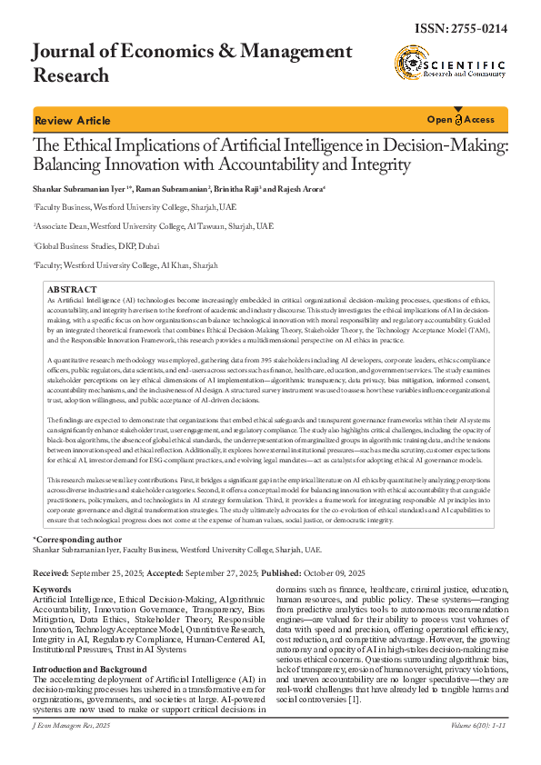 (PDF) The Ethical Implications of Artificial Intelligence in Decision ...