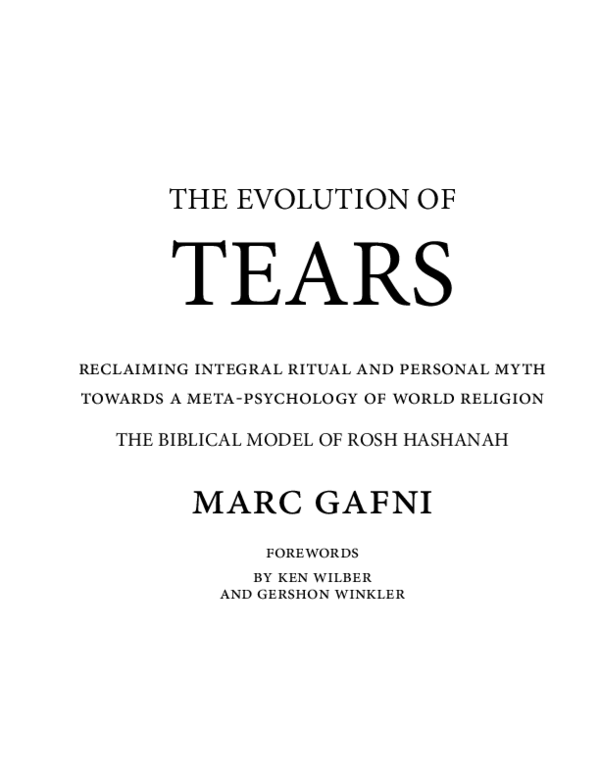 (PDF) The Evolution of Tears: Reclaiming Integral Ritual and Personal ...